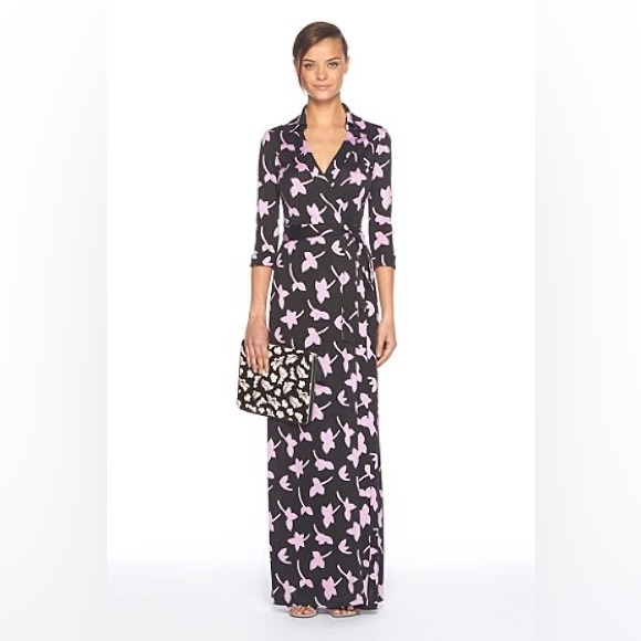 Diane Von Furstenberg | Dresses | Diane Von Furstenberg Abigail Silkjersey Maxi Wrap Dress ...